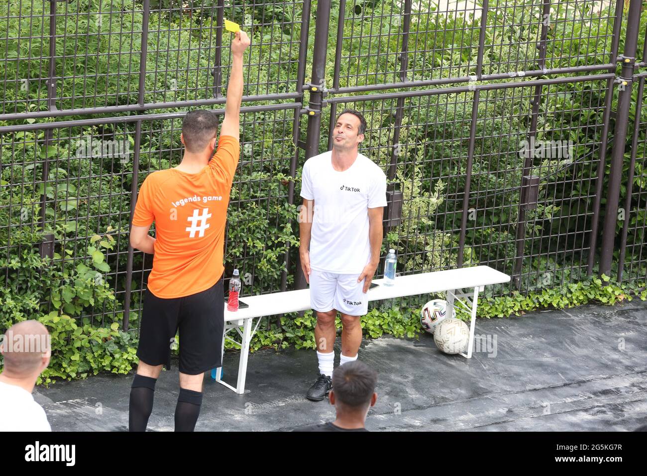 Ludovic Giuly during inauguration of the football field at Leon ...
