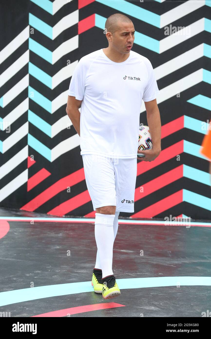 David Trezeguet during inauguration of the football field at Leon ...