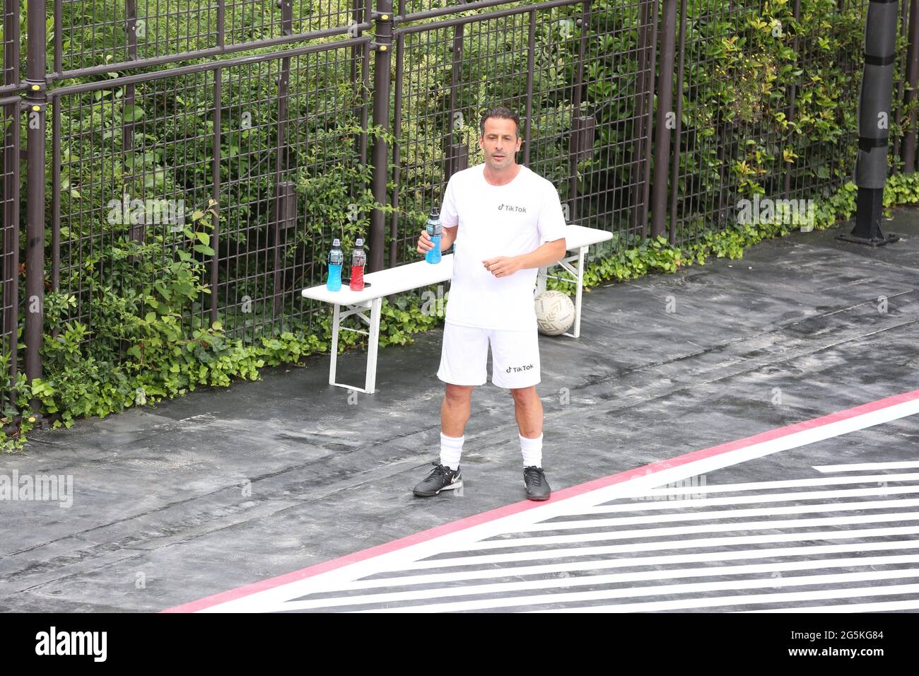 Ludovic Giuly during inauguration of the football field at Leon ...