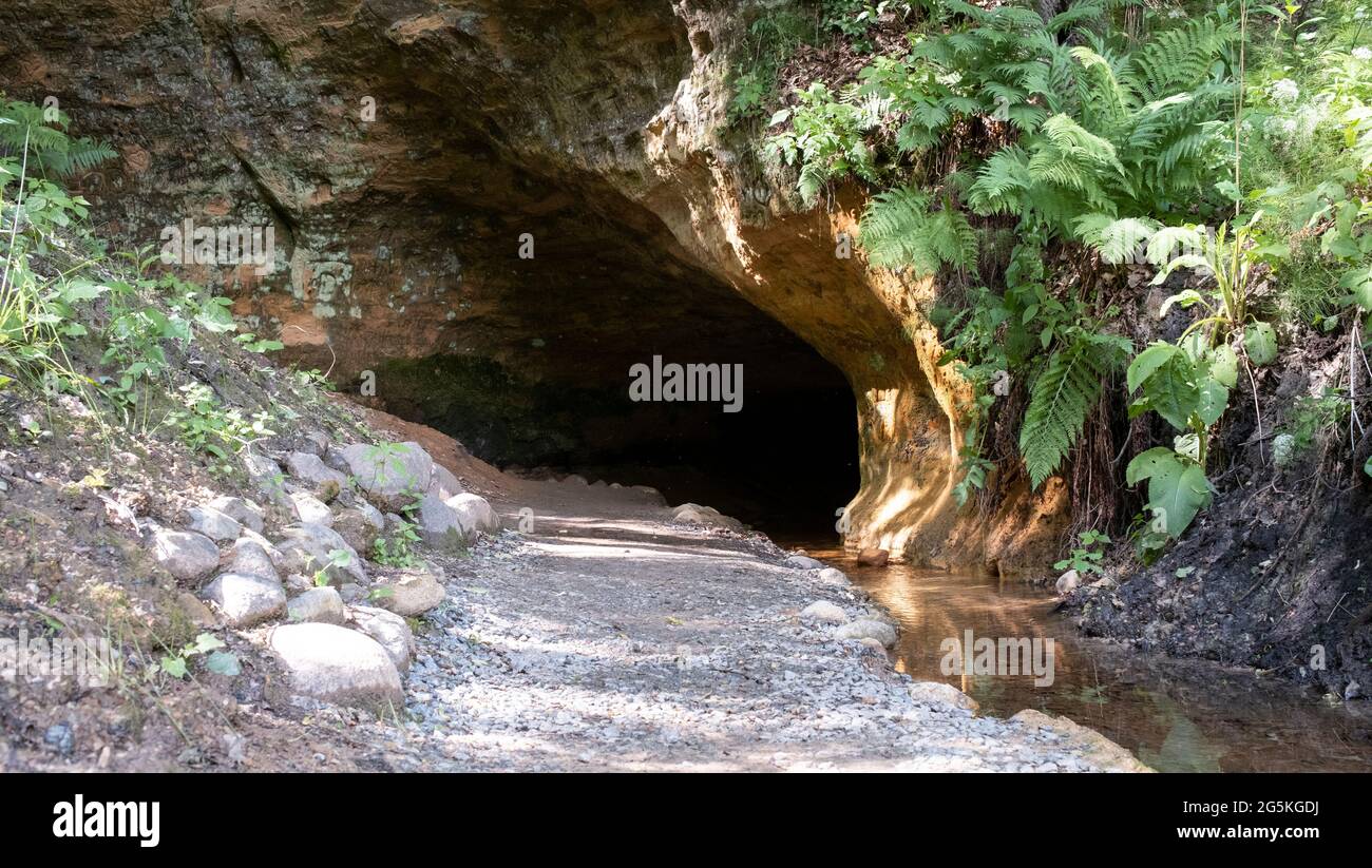 Sandstone cave in the baltic countries hi-res stock photography and ...