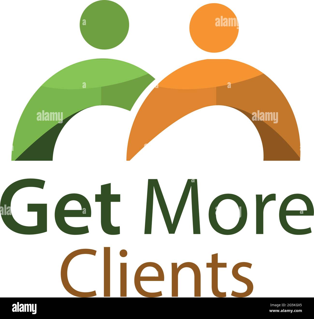 Get more clients with people sign. Flat vector illustration on white ...