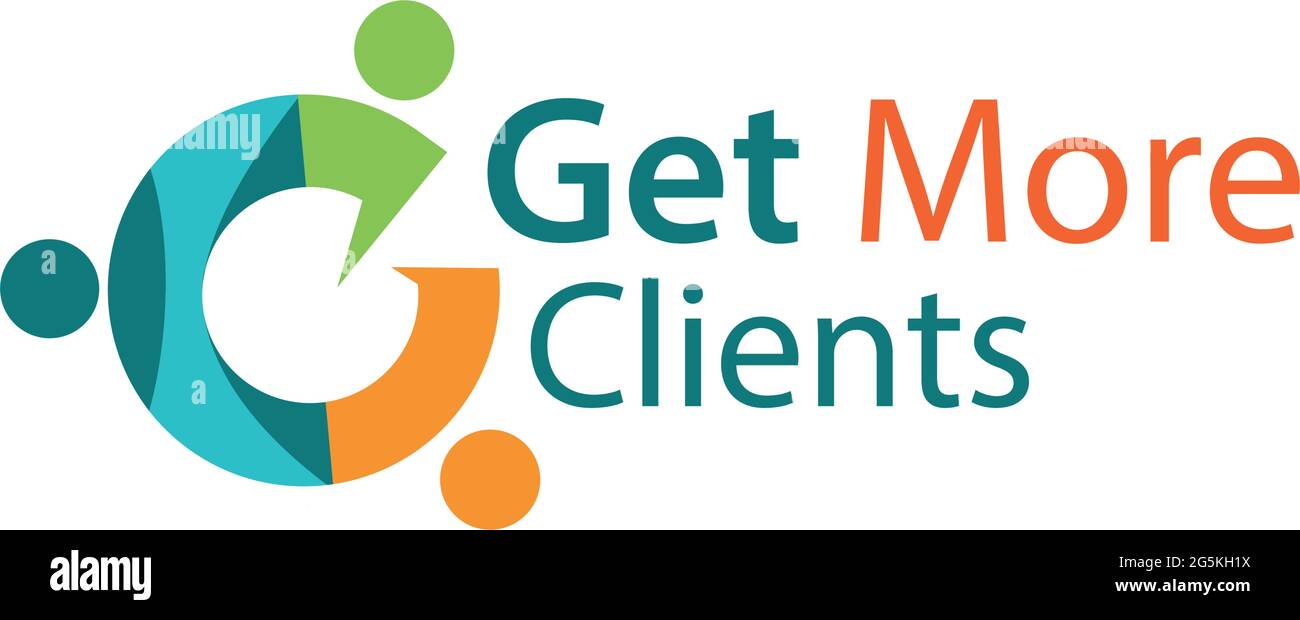 Get more clients with people sign. Flat vector illustration on white ...