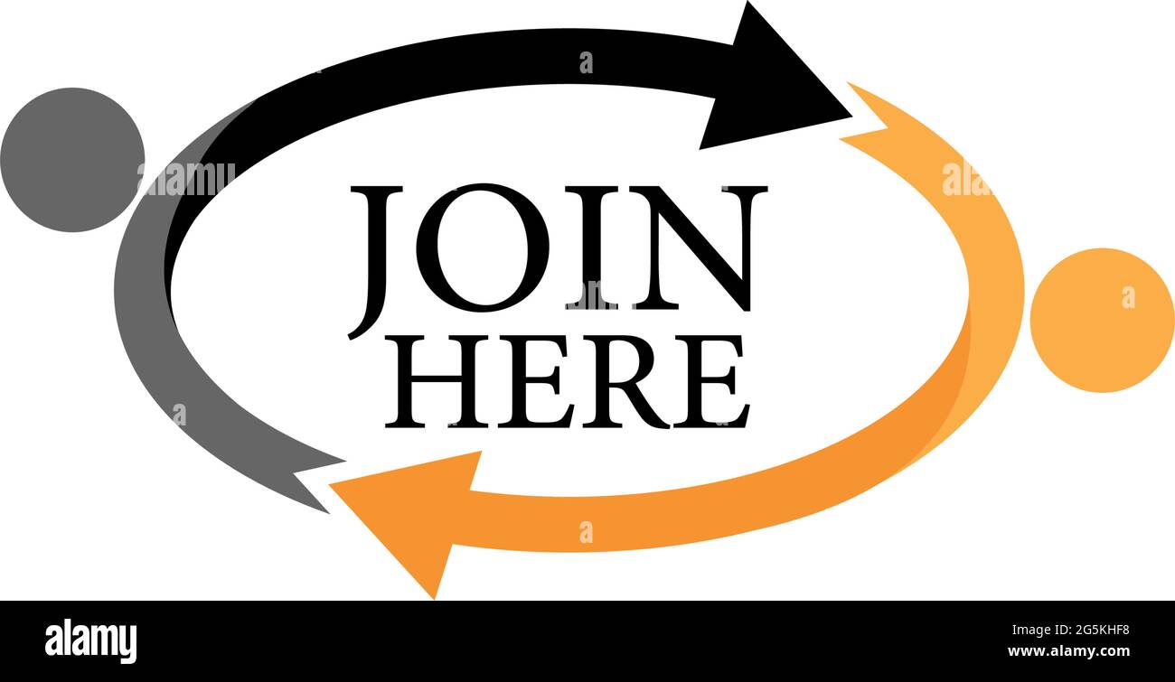 Join here with people on the white background. Flat vector illustration ...
