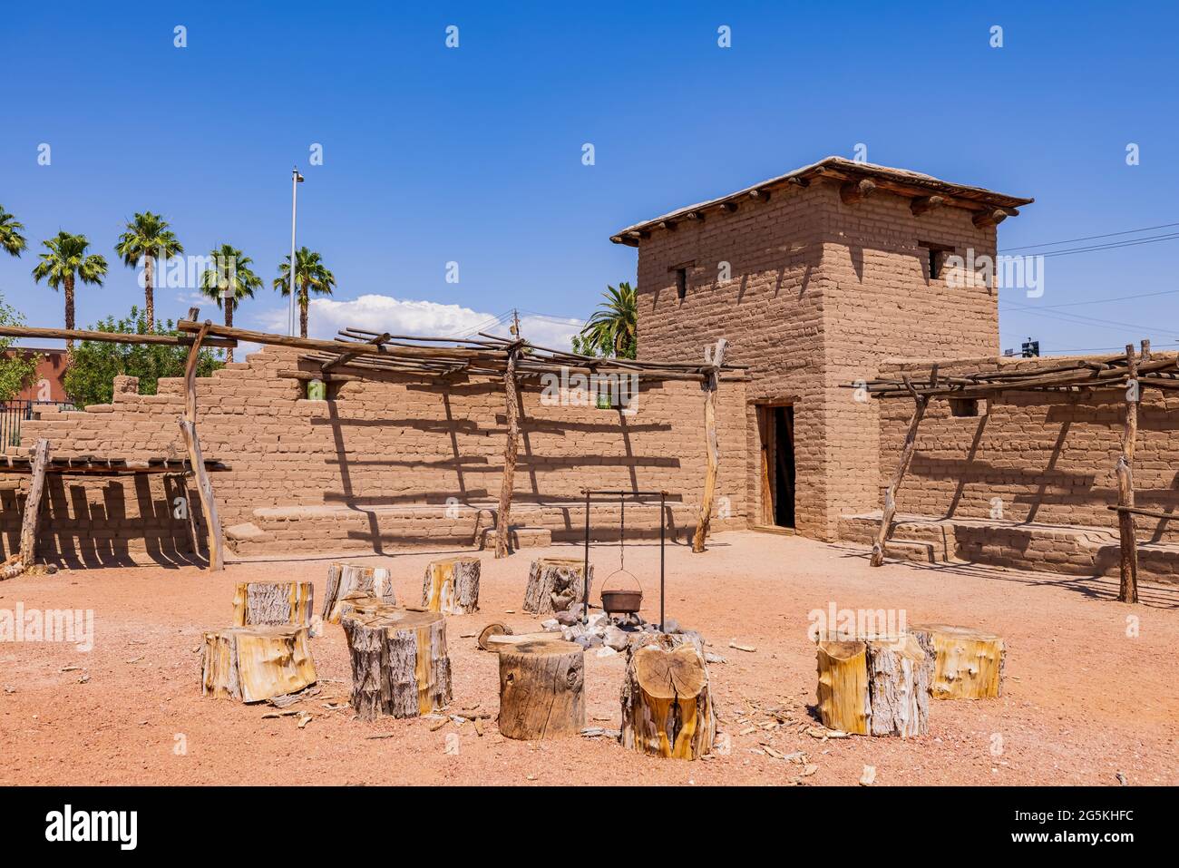 Sunny view of the Old Las Vegas Mormon Fort State Historic Park at ...