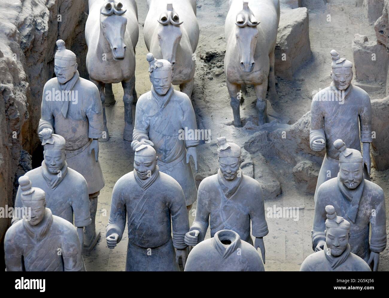 Terracotta Warriors, Xian, Shaanxi Province, China. Detail of soldiers ...