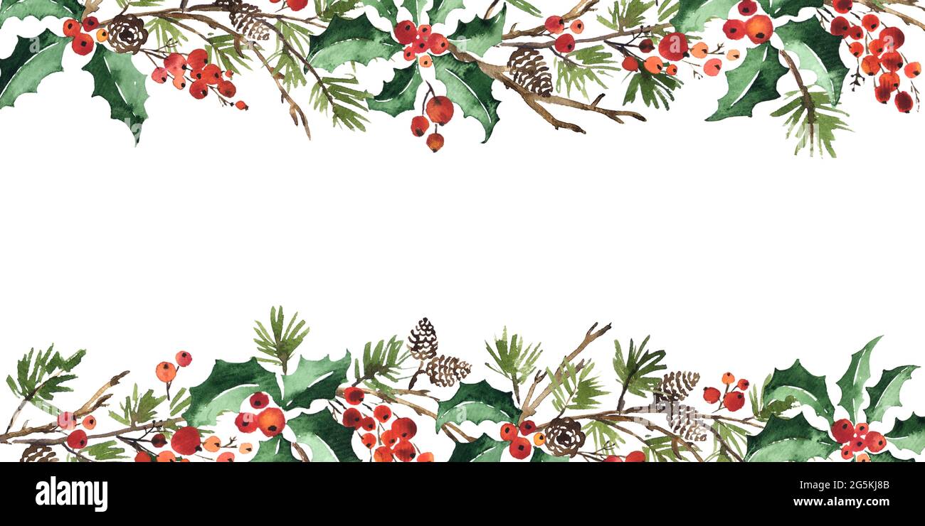 Christmas Holly Berry Border