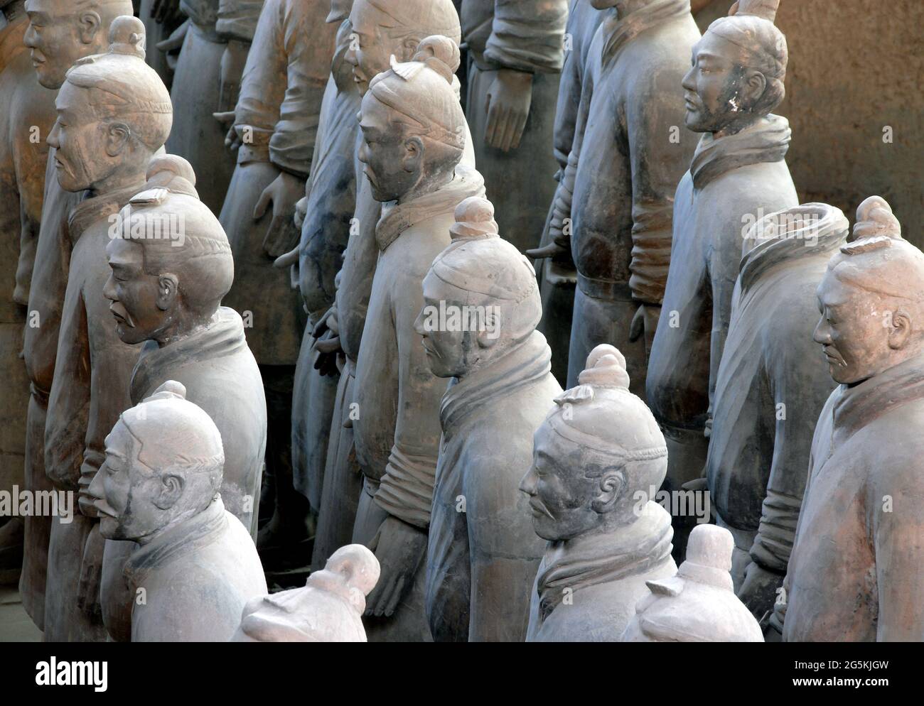 Terracotta Warriors, Xian, Shaanxi Province, China. Detail of soldiers ...
