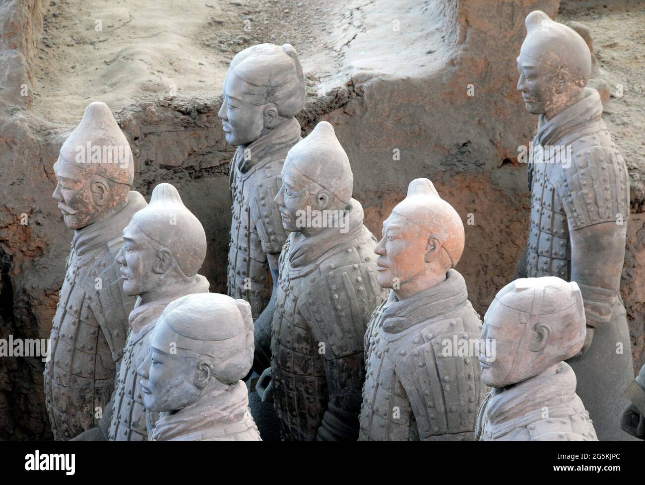 Terracotta Warriors, Xian, Shaanxi Province, China. Detail of soldiers ...