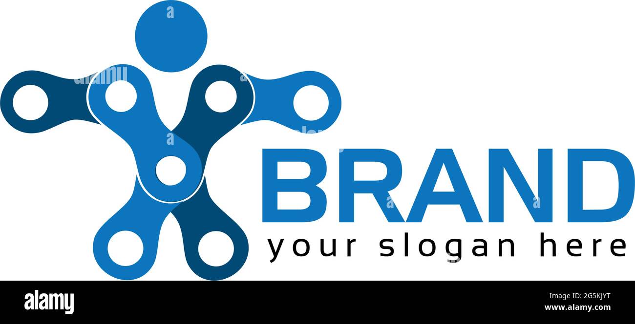 Chain man vector logo. Vector Illustration on white background Stock ...