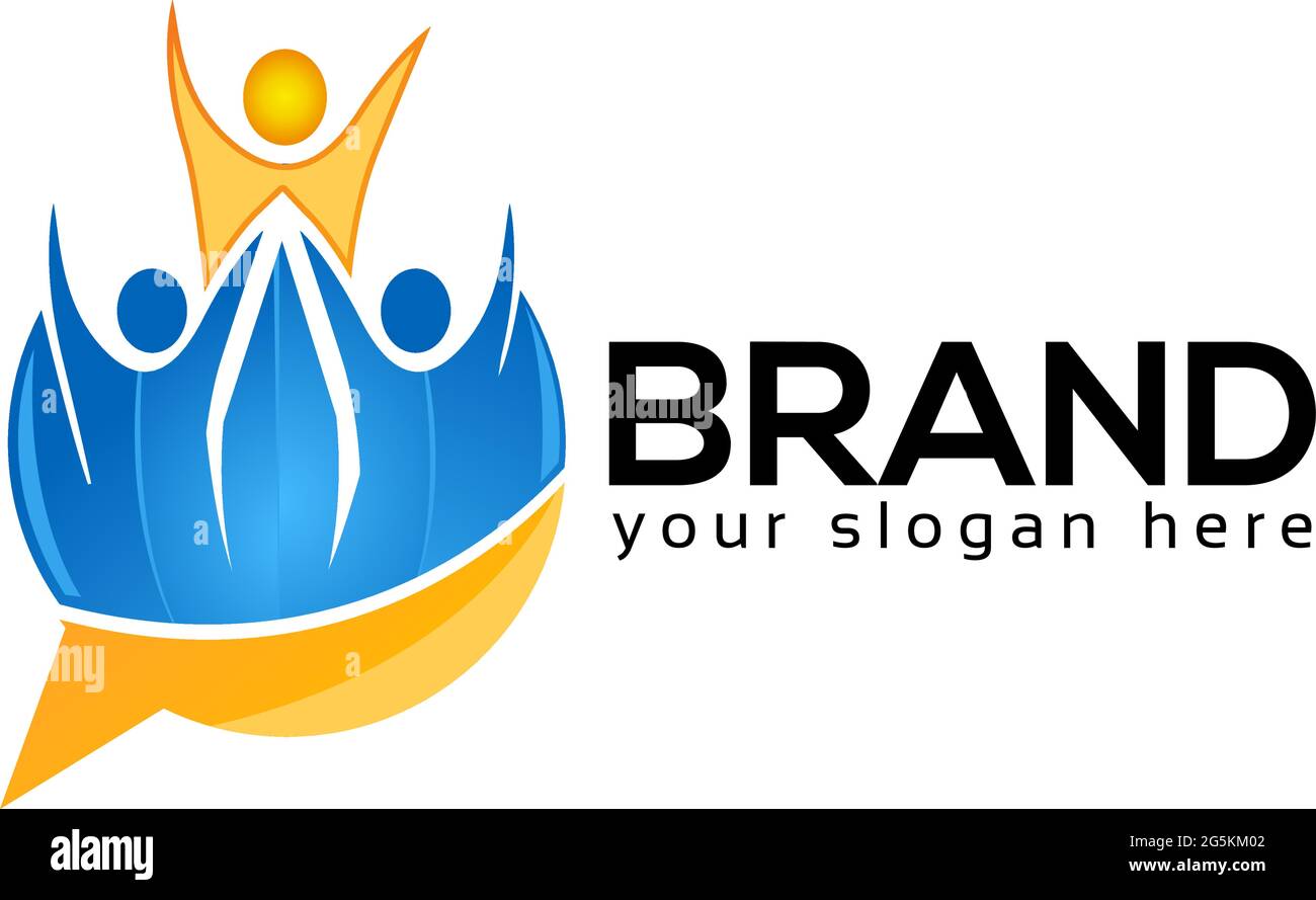 Bubble Human logo template. Communication logo. Vector Illustration on ...