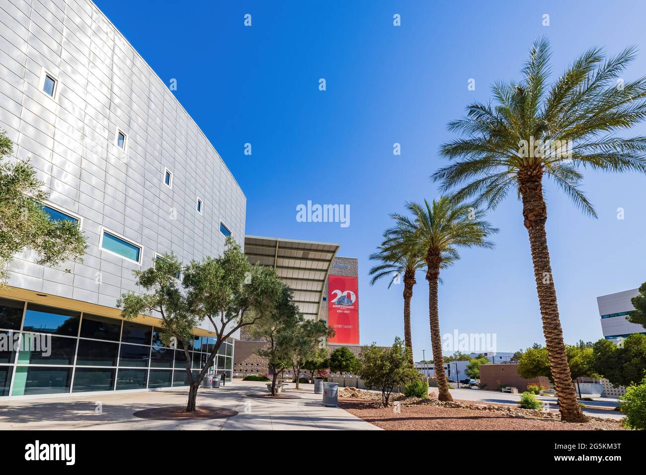 Sunny exterior view of some building in University of Nevada Las Vegas ...