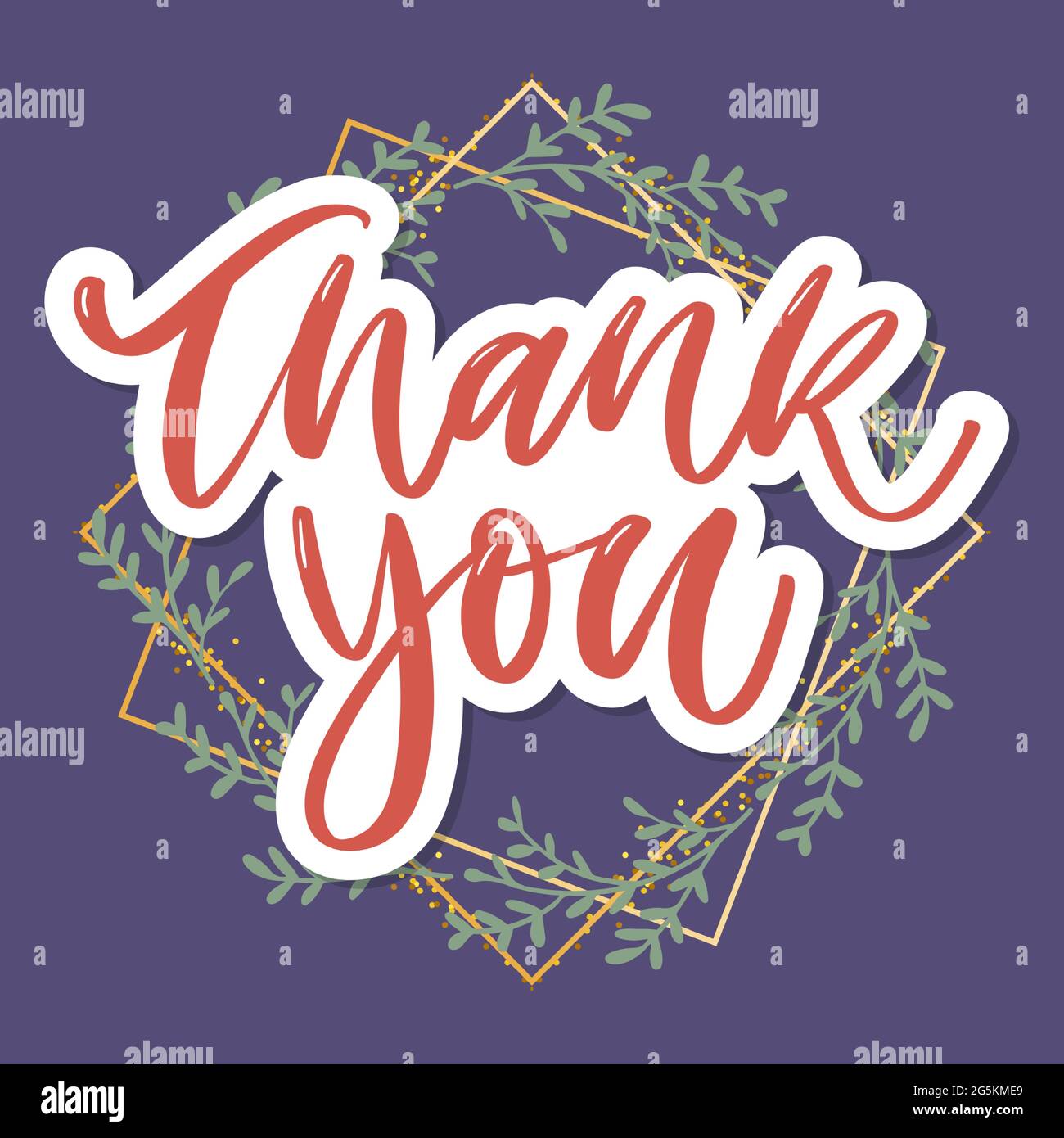 Cute Thank You Script Card Stock Vector Image & Art - Alamy