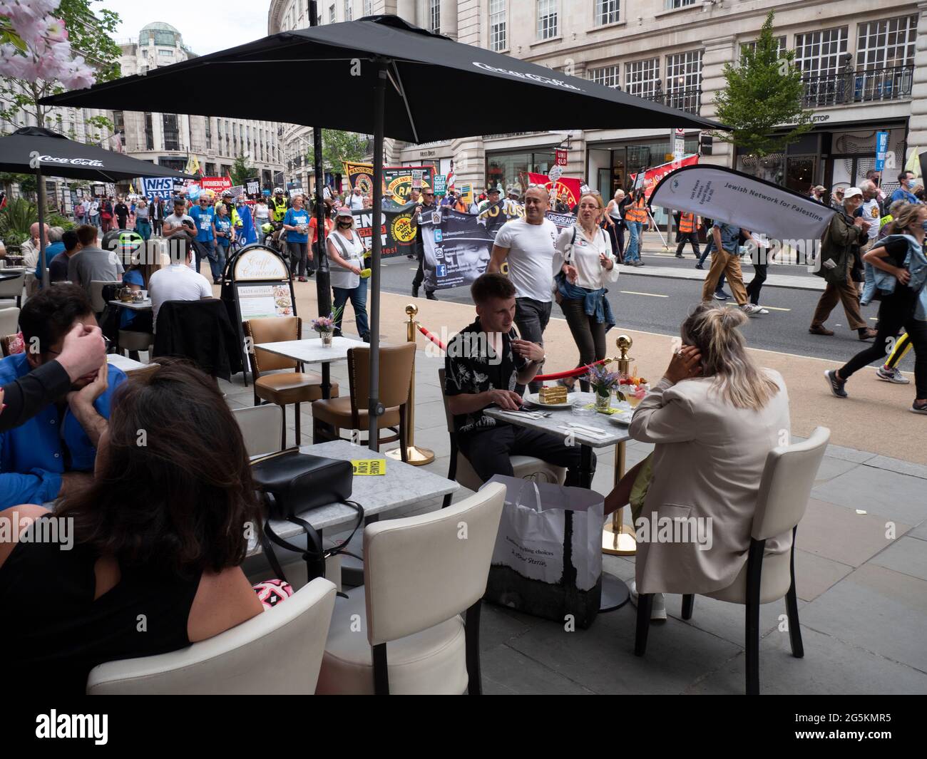 London protests, Activists protest in Central London at the People's ...
