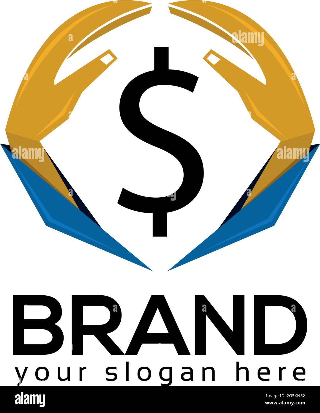 Money protects logo template, hand and dollar icon Stock Vector Image ...