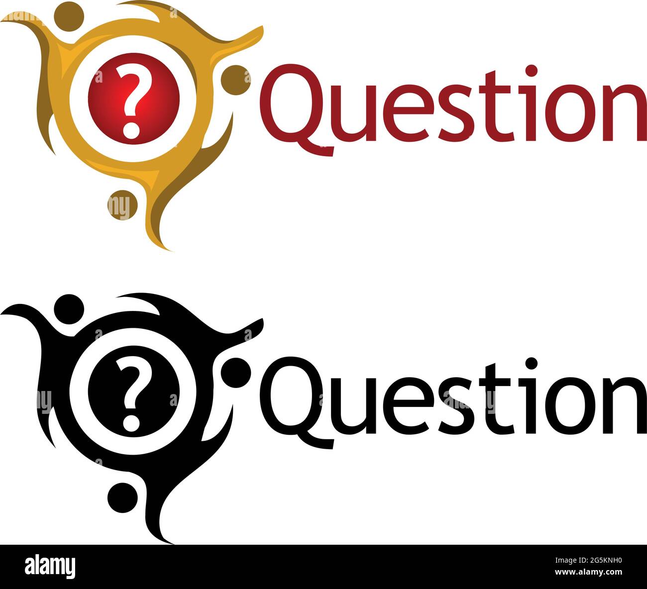 Question with people icon. Flat vector illustration on white background ...