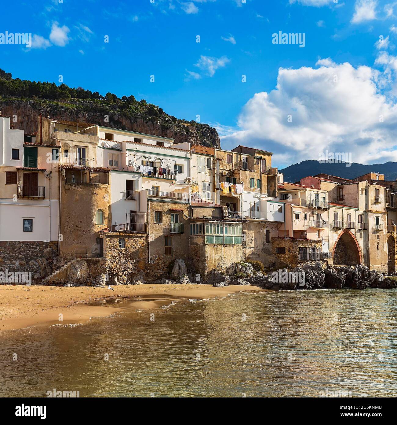 Old town of Cefalù on the coast, Cefalu, Palermo, Sicily, Italy, Europe ...