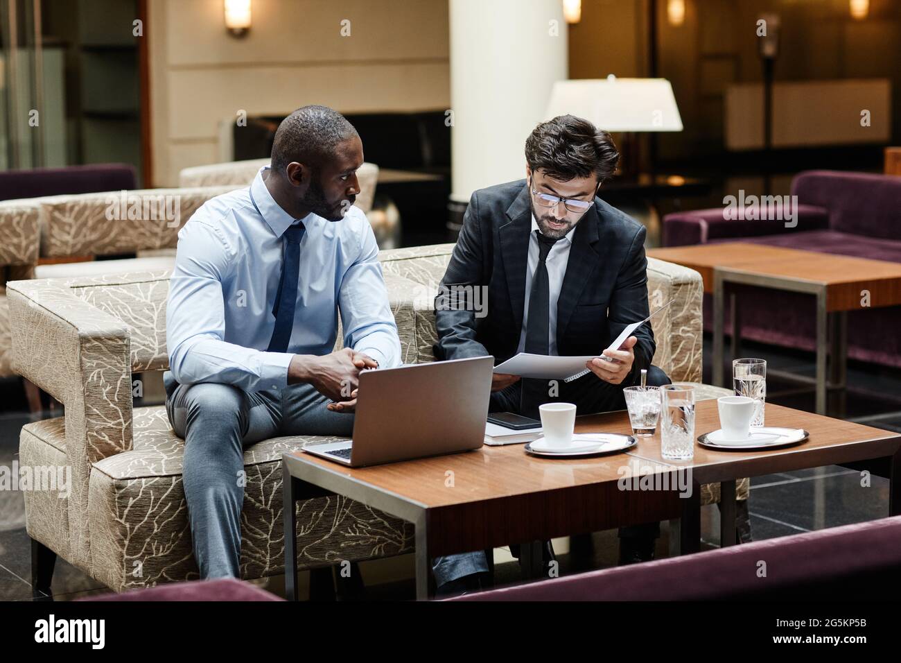 Hotel Lobby With People