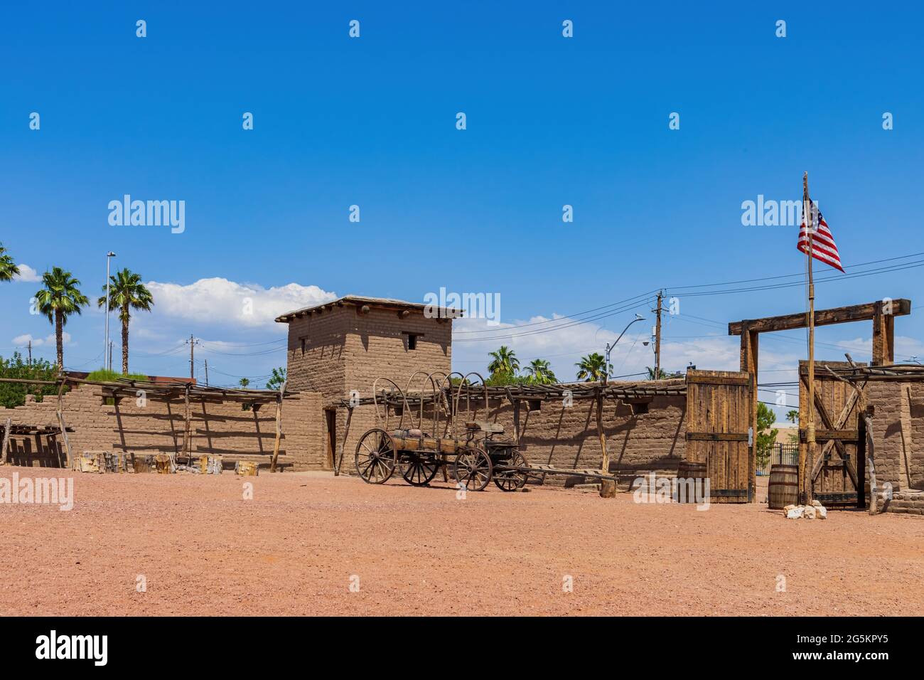 Sunny view of the Old Las Vegas Mormon Fort State Historic Park at ...