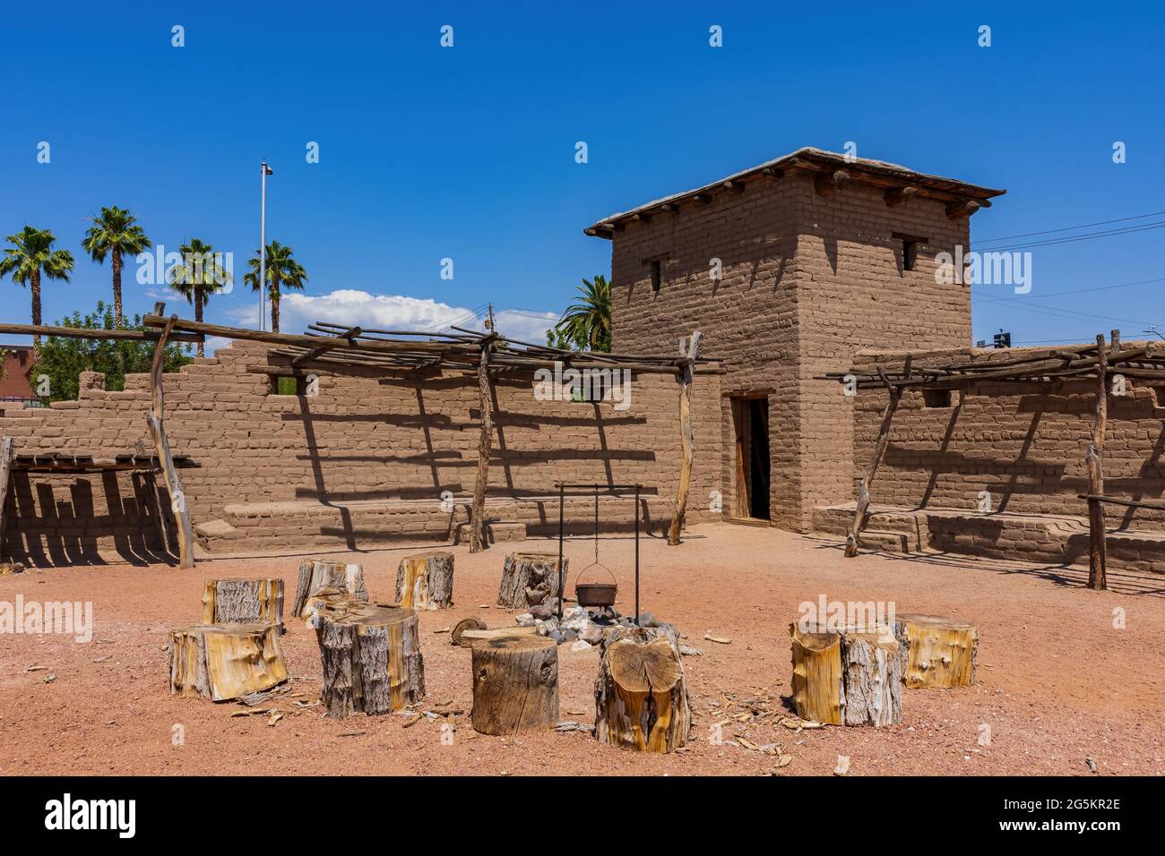 Sunny view of the Old Las Vegas Mormon Fort State Historic Park at ...