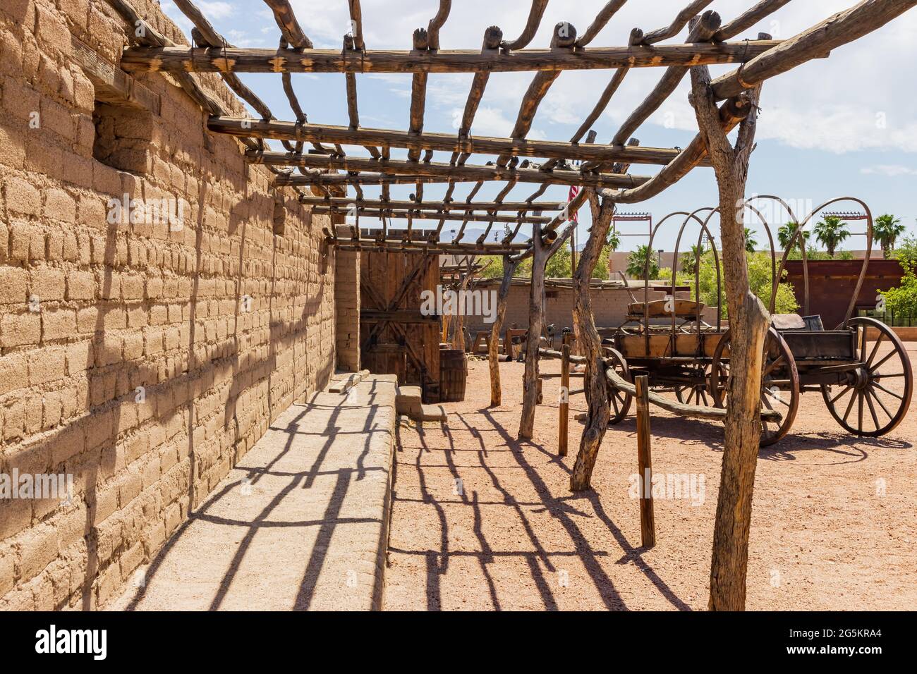 Sunny view of the Old Las Vegas Mormon Fort State Historic Park at ...