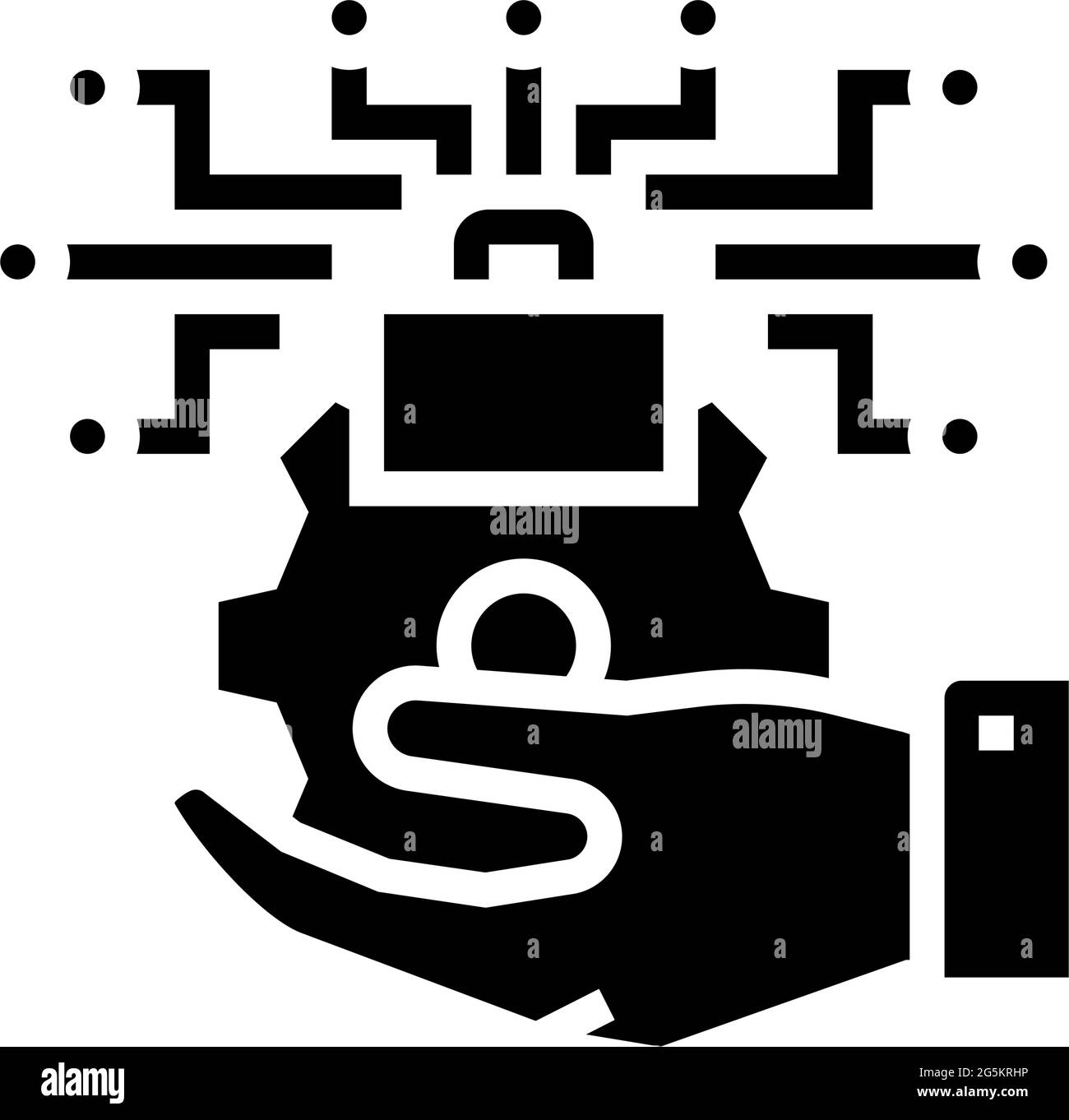 promoting technology commercialization glyph icon vector illustration ...