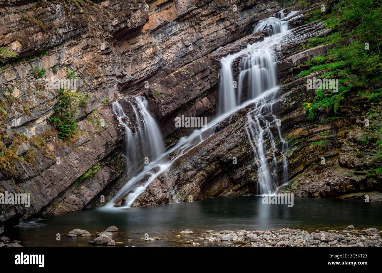 Cameron Falls, Waterfall, Waterton Lakes National Park, Alberta, Canada ...