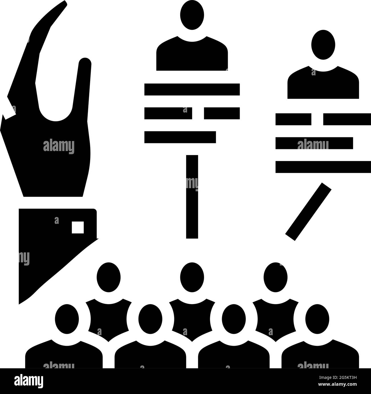 identification of management team glyph icon vector illustration Stock ...