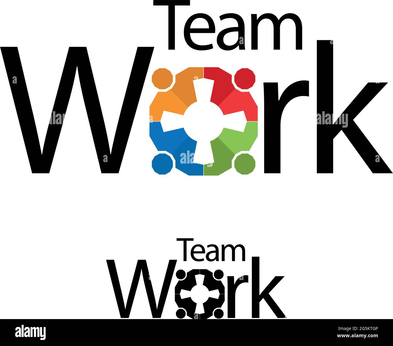 Team work vector with people. Flat vector illustration on white ...