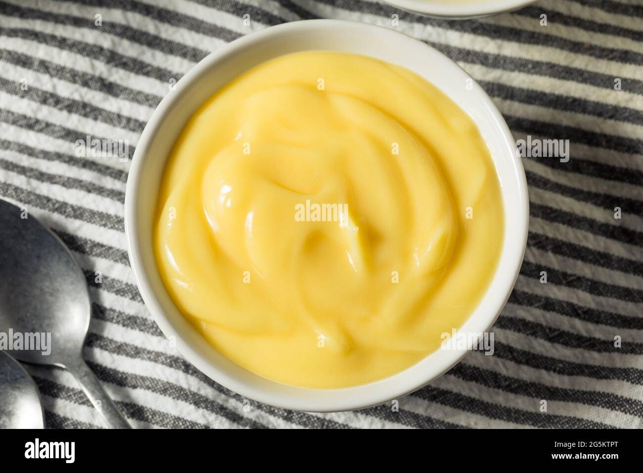 Homemade Yellow Vanilla Pudding to Eat for Dessert Stock Photo - Alamy