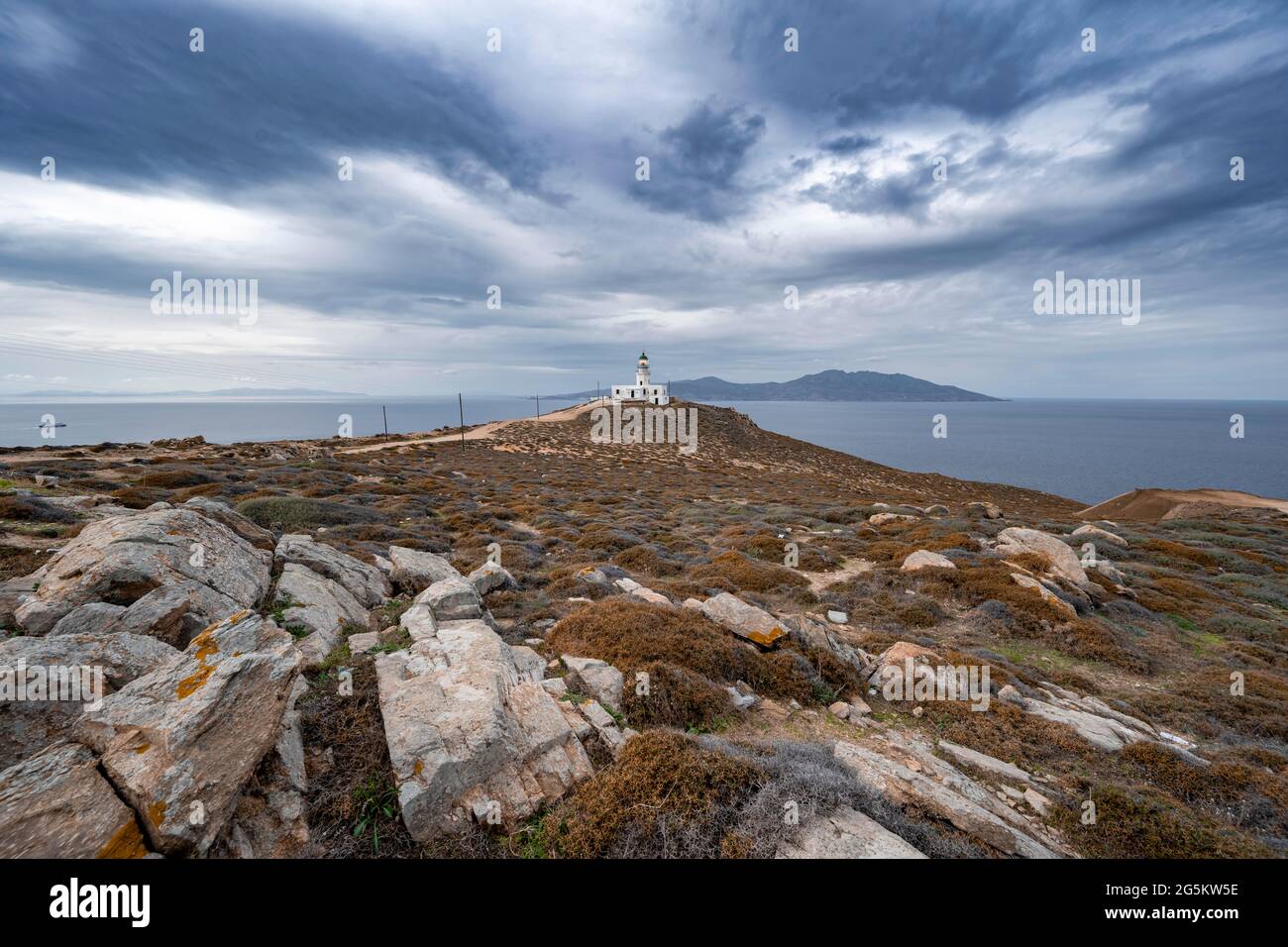 Old Lighthouse, Faro De Armenistis, Mykonos, Cyclades, Aegean Sea ...