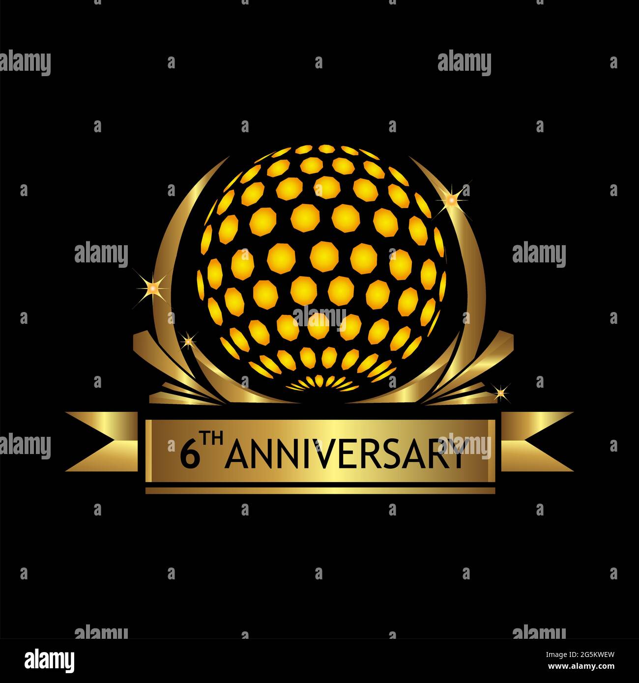 6 years anniversary golden. anniversary icon stock, vector Stock Vector ...