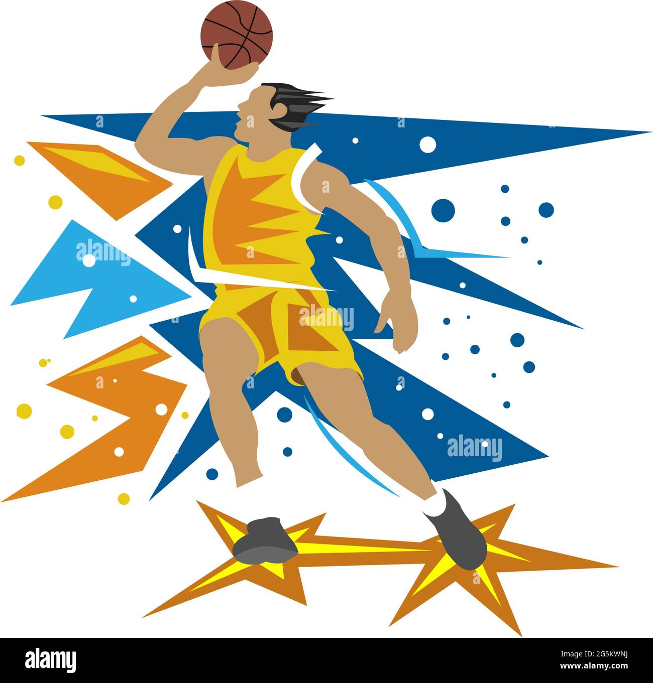 Basketball player on white background, flat design Stock Vector Image ...