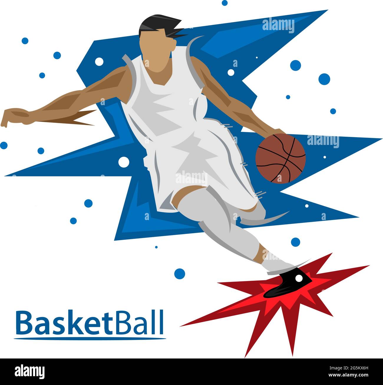 Basketball player on white background, flat design Stock Vector Image ...