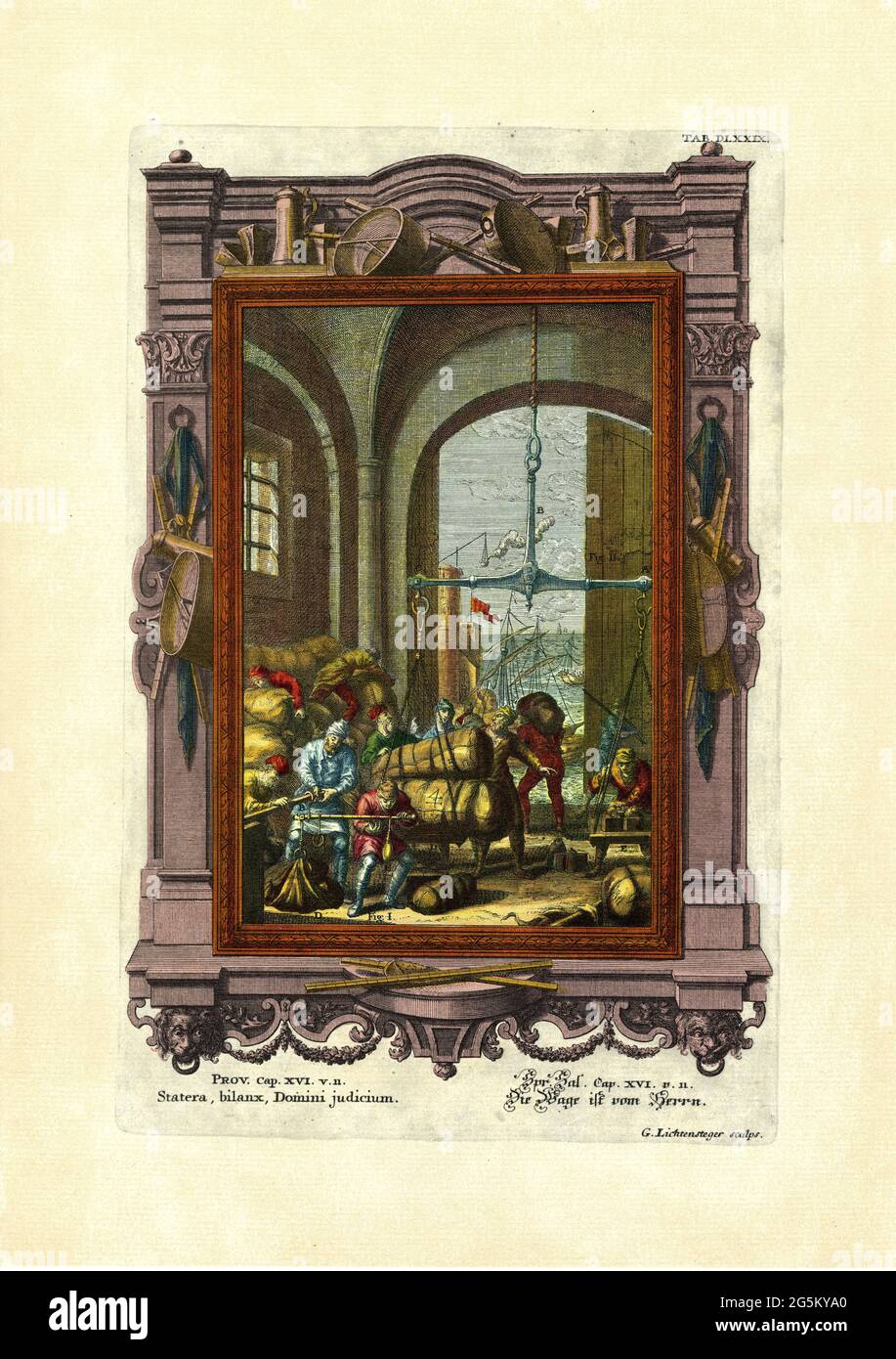 Proverbs of Solomon 16/11, The scales are from the Lord, plate 579 from ...