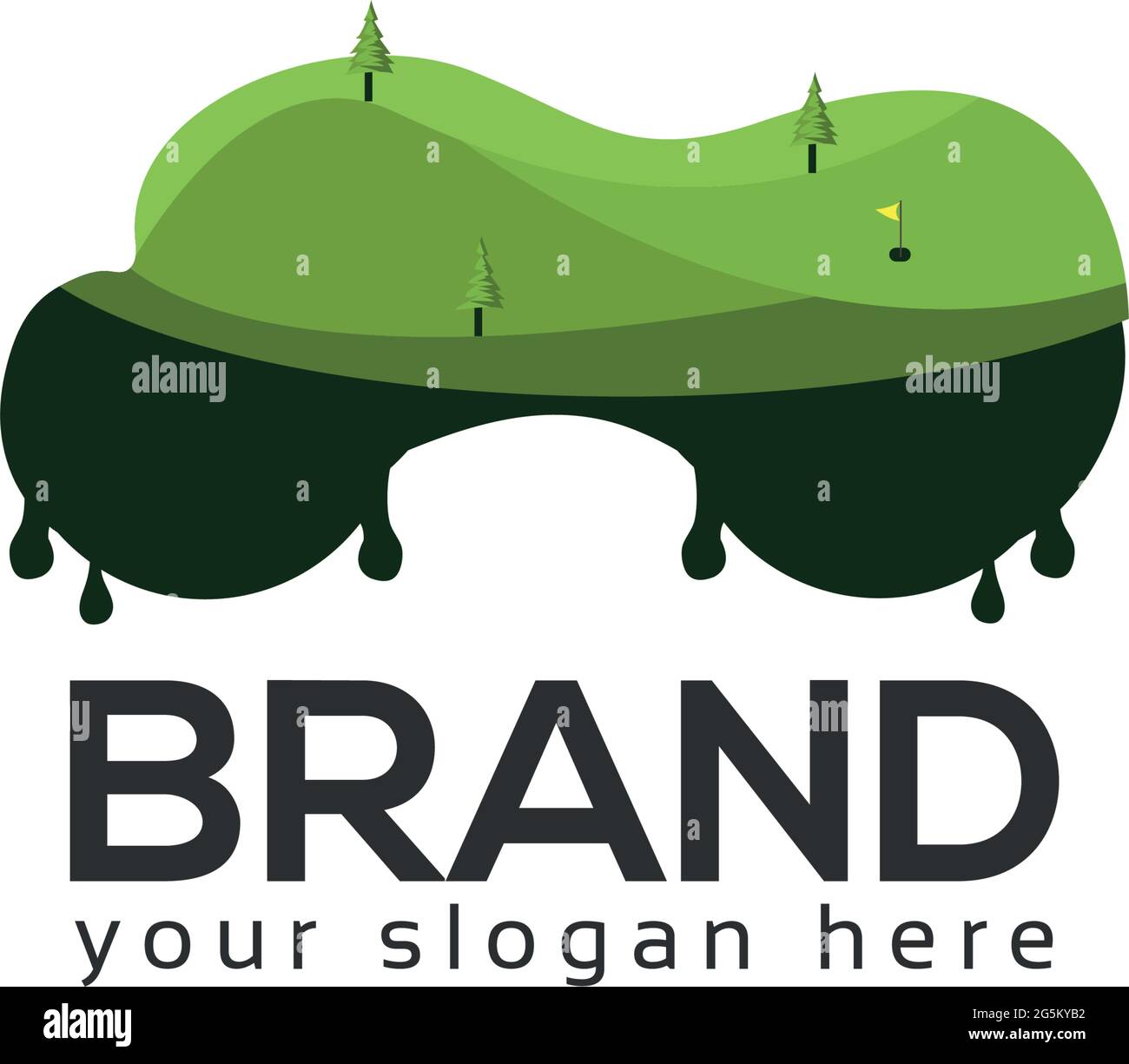 Golf course tree Stock Vector Images - Alamy