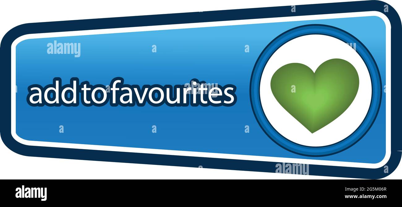 Add to favourites button on the white background. Flat vector ...