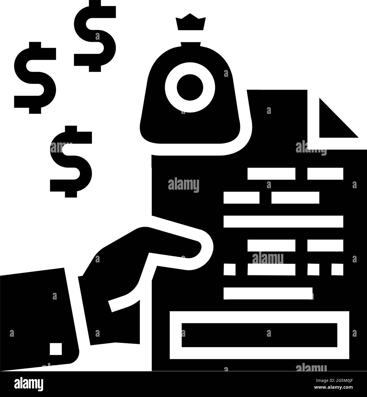 assistance with accounting and financial management glyph icon vector ...