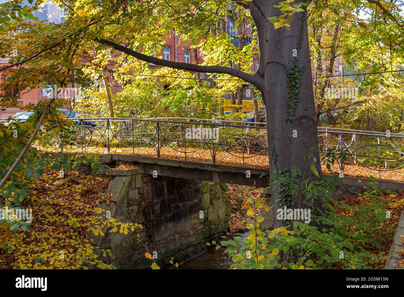 Bridge over Leutra river, Jena city, Thuringia, Germany, Europe Stock ...