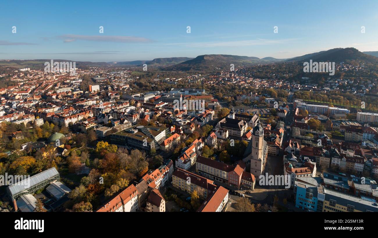 View from Jentower on old town of Jena with church St Michael, Jena ...