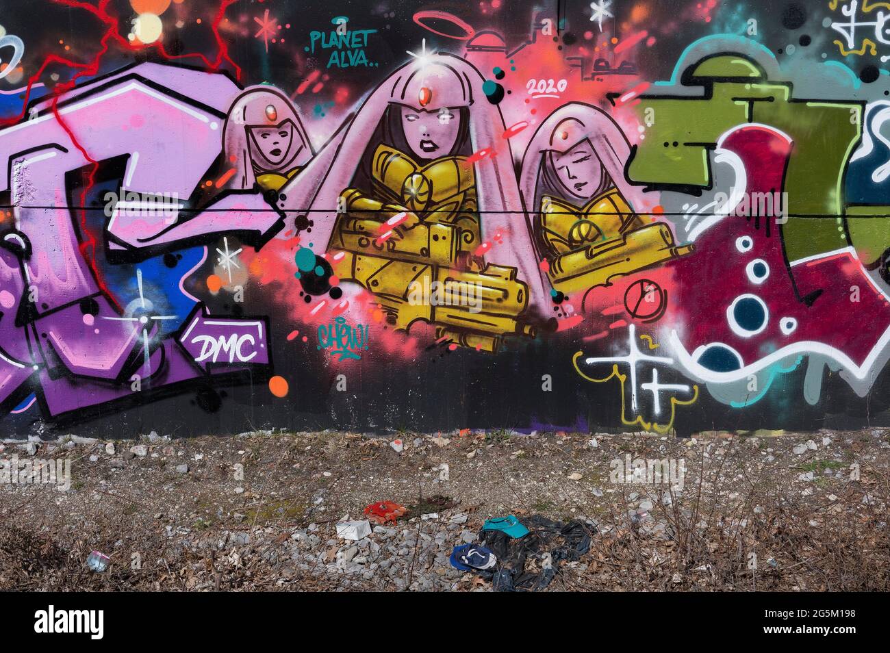 Graffiti, Planet Alva 2020, Brudermühlstraße, Munich, Upper Bavaria ...