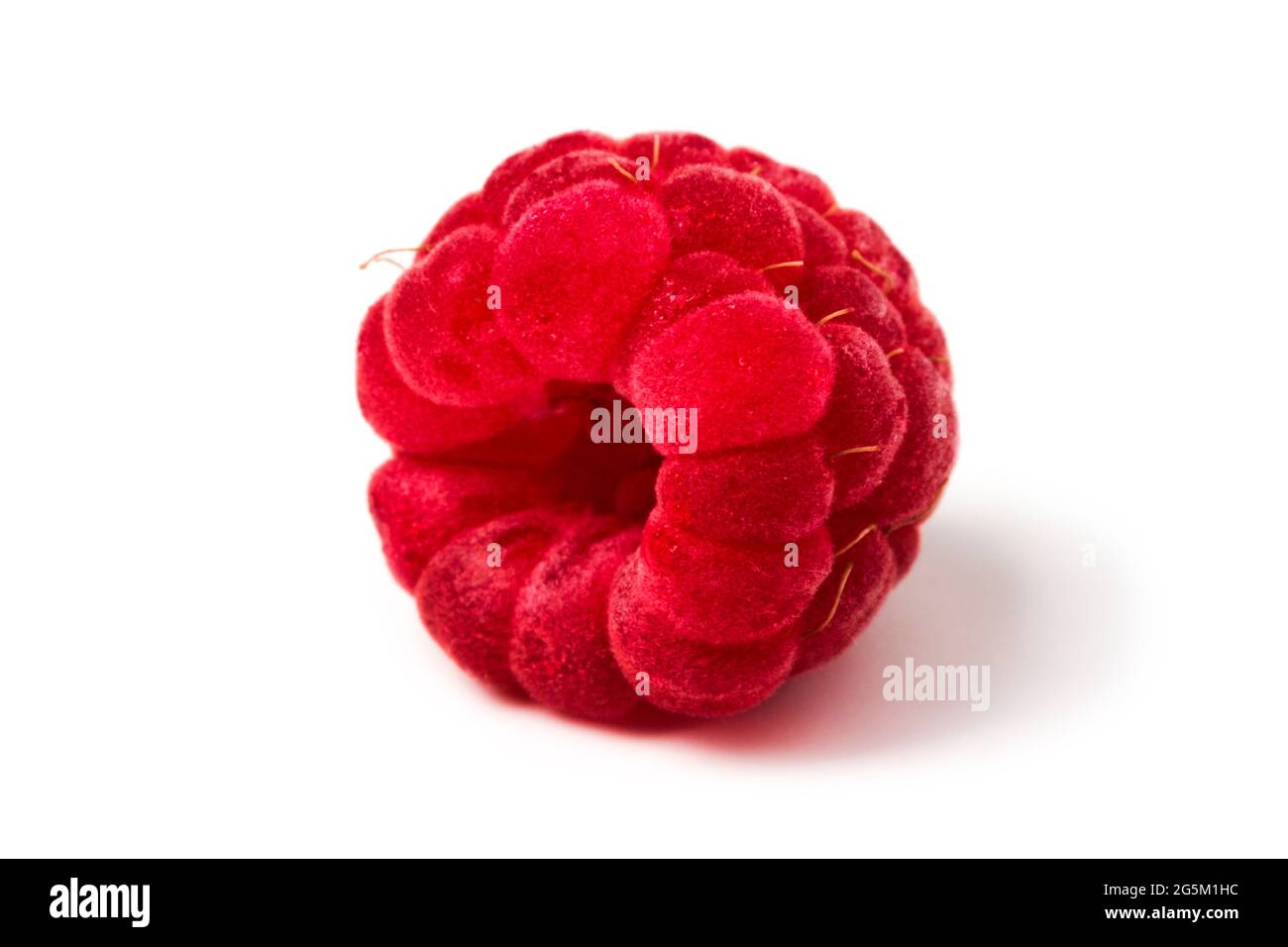 Ripe red raspberry close up isolated on white background Stock Photo ...