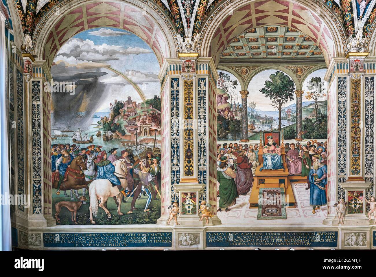 Piccolomini on the way to the Council in Basel, left, Piccolomini in ...