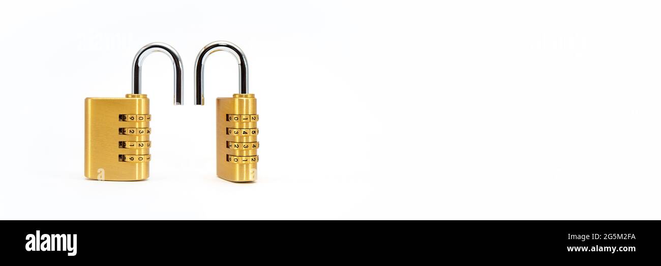 Code lock. Close-up of a combination lock with chrome numbers on a ...