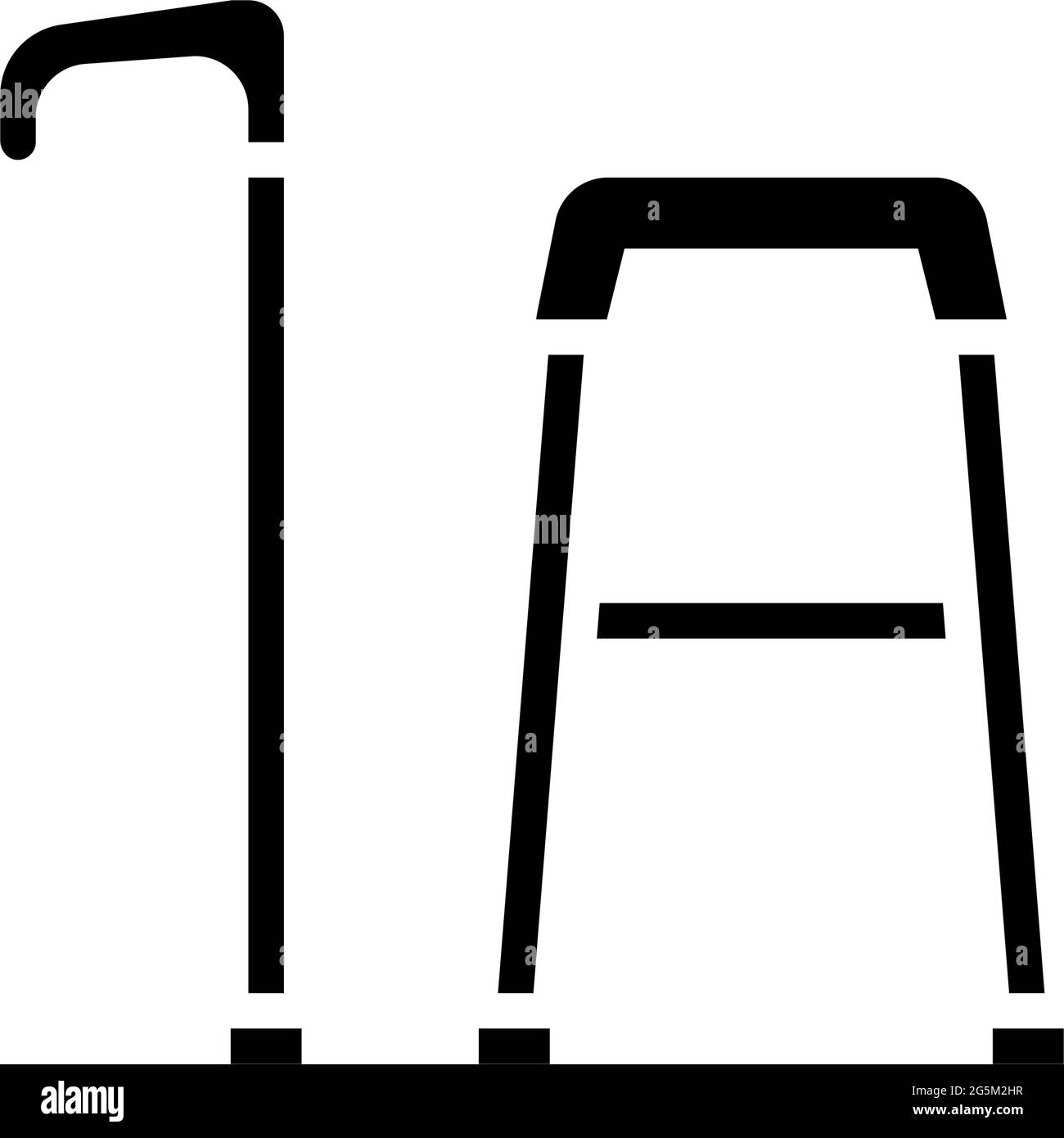 Old woman with walking frame isolated Stock Vector Images - Alamy