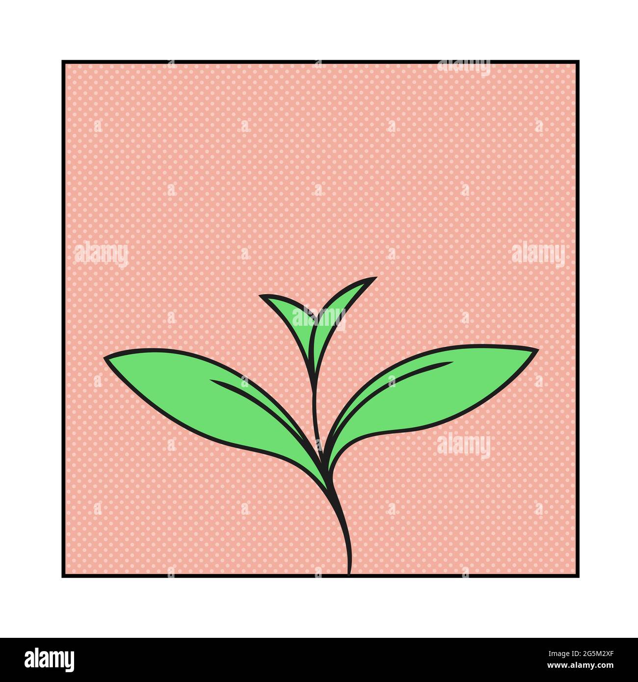 Green sprout of a plant. Ecology symbol. Vector outline color ...