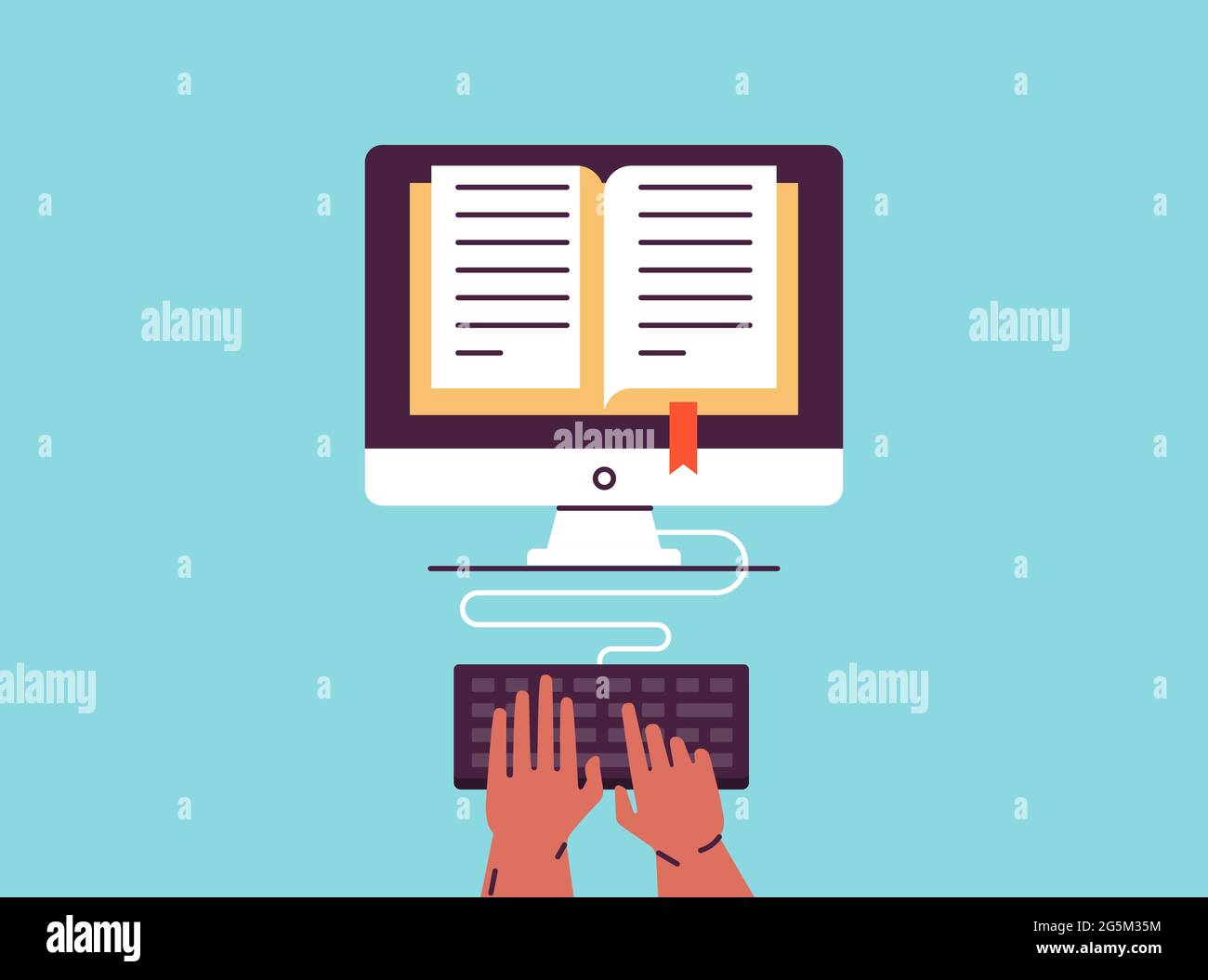 E-book, Tutorial, E-learning, Distance Education, Study, Online Learning. Vector illustration ...