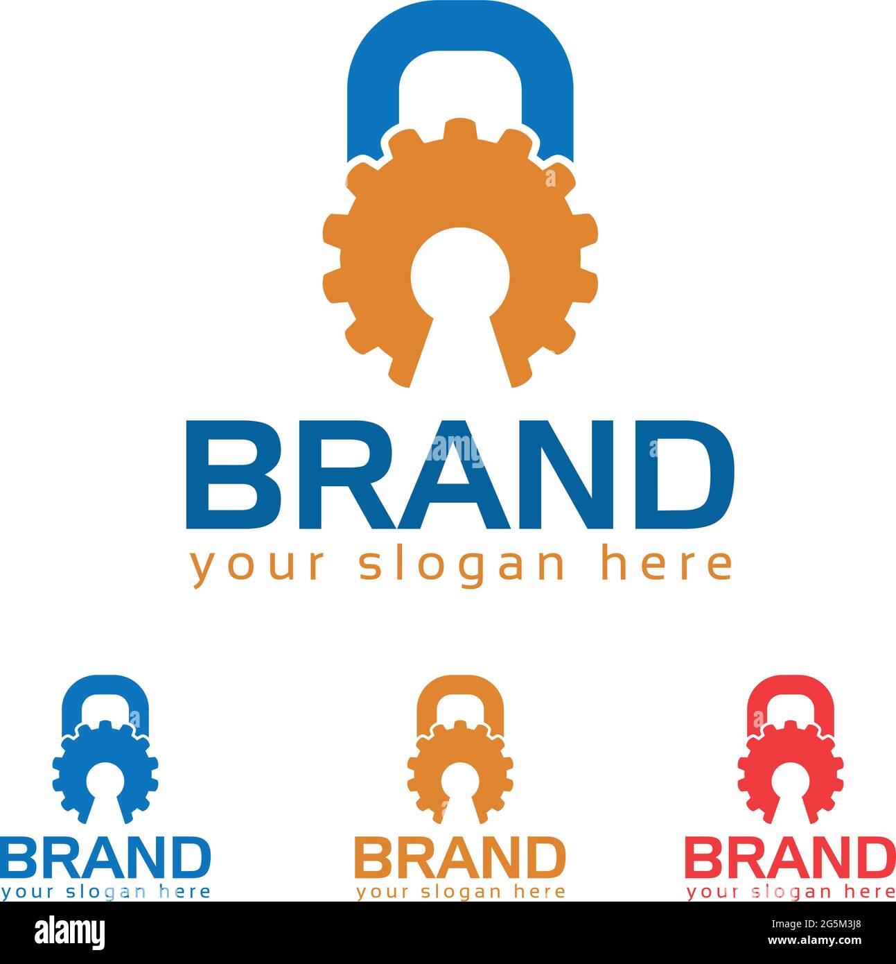 Gear wheel lock logo Stock Vector Images - Alamy