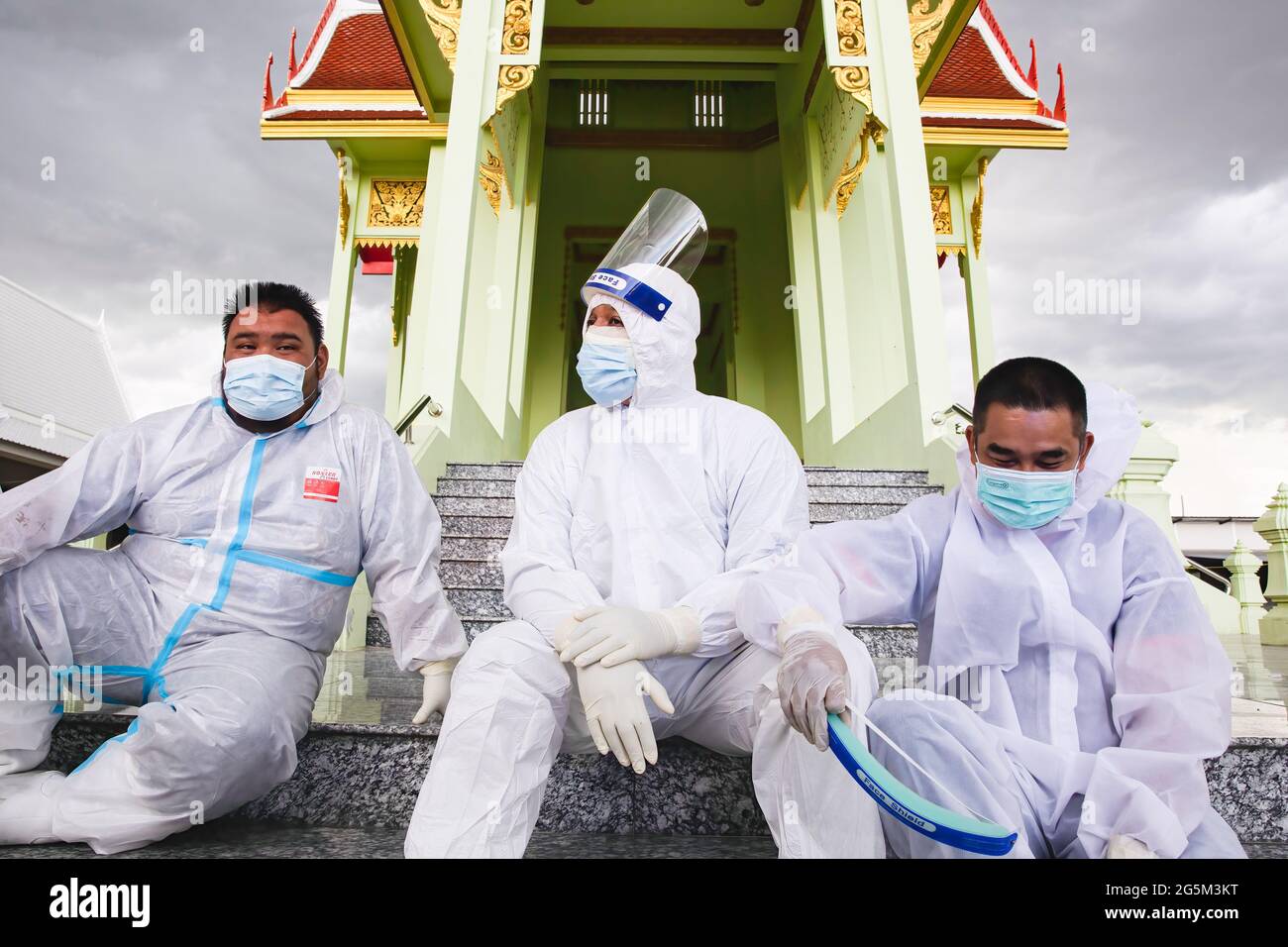 Siam Nonthaburi Foundation staff wearing Personal Protective Equipment ...