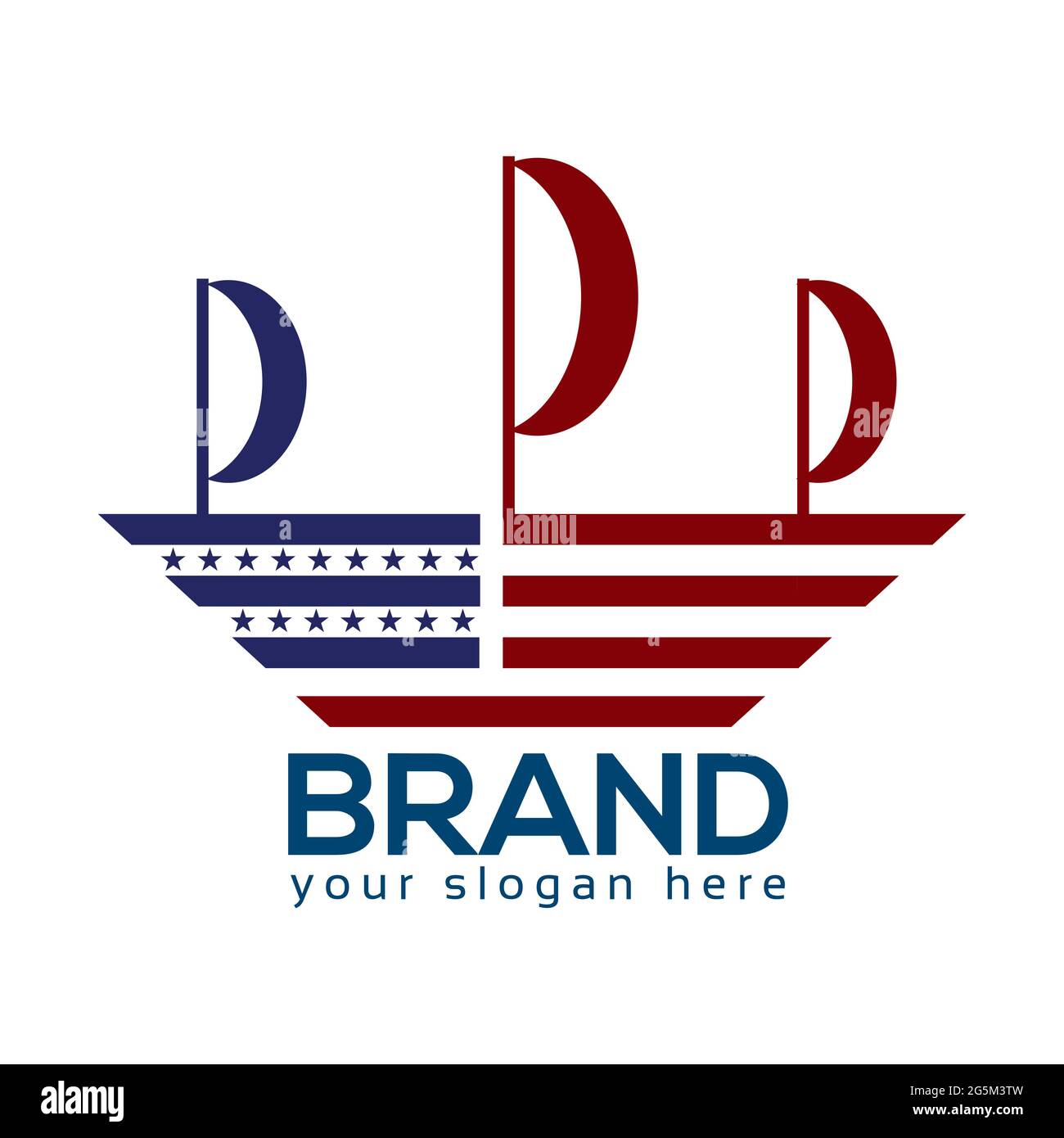American Ship Logo. Flat design. Vector Illustration on white ...