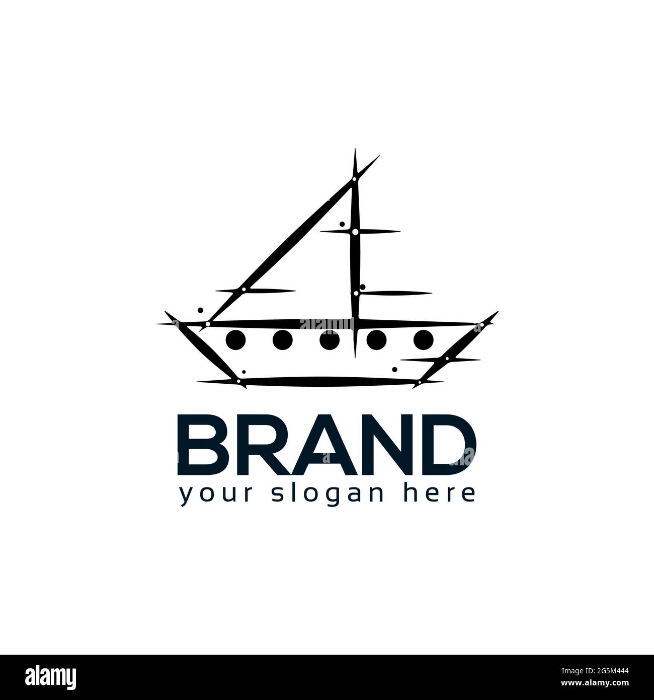 Abstract ship logo. flat design. Vector Illustration on white ...